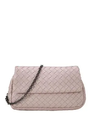 Bottega Veneta Intrecciato Leather Flap Crossbody Bag - Pink