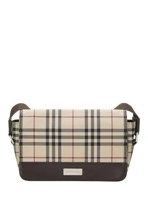 Burberry House Check Flap Crossbody Beige
