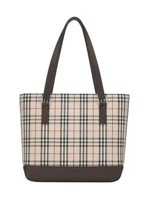 Burberry House Check Jacquard Zip Tote - Brown