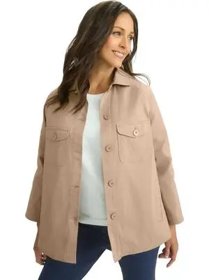 JESSICA LONDON Twill Swing Jacket - New Khaki