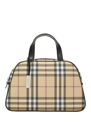 Burberry Check Bowler Handbag - Black