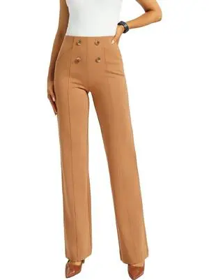 Betabrand Atlantic Dpyp Dress Pant Yoga Pants Wide Leg - Sandalwood