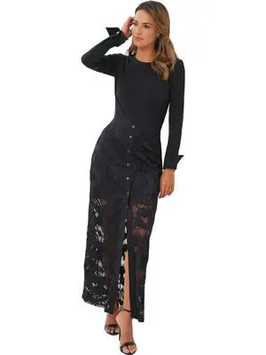 Anatomie Ariel Ultralight & Lace Maxi Skirt - Black