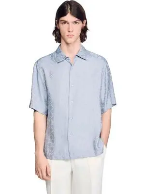 Sandro Square Cross Loose-fit Shirt - Blue