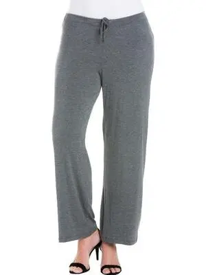 24SEVEN COMFORT APPAREL Comfortable Stretch Drawstring Pants Smoke