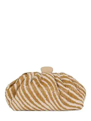 BADGLEY MISCHKA Jewel Badgley Mischka Indigo Tiger Jacquard Raffia Pouch