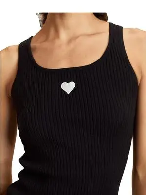 Cynthia Rowley Heart Rib Tank - Black