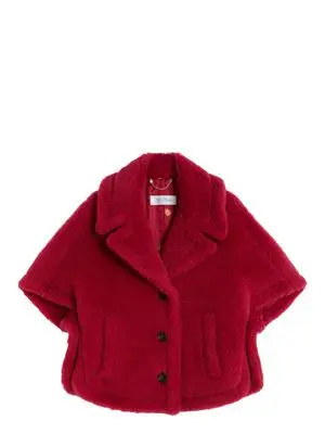 Max Mara Teddy Fabric Cape - Red