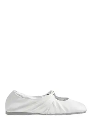 Loewe Leather Ballerina Shoes - Silver