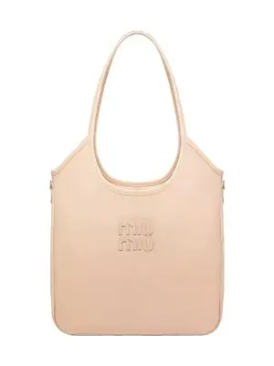 Miu Miu Leather Tote Bag - Neutrals