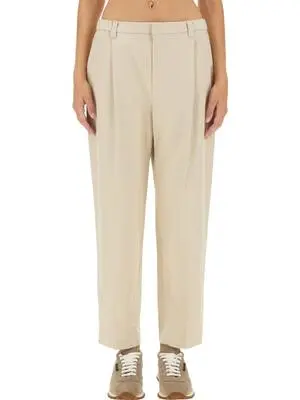 Brunello Cucinelli Cropped Fit Trousers - Ivory