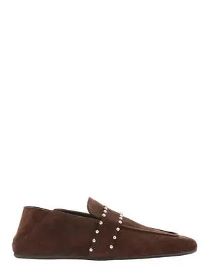 GIUSEPPE ZANOTTI Rupert Studded Suede Loafers - Brown