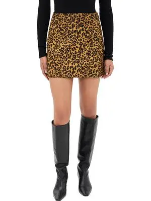 Tanya Taylor Celine Leopard Print Skirt - Brown Multi