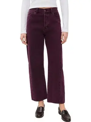 Madewell Pieced Barrel Leg Jeans - Dark Burgundy