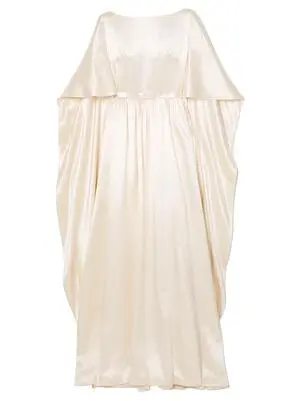 Huishan Zhang Lea Belted Cape-effect Gown - Ivory