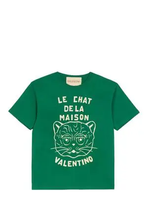 Valentino Garavani Chat De La Maison-print T-shirt - Green
