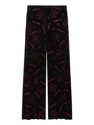 Balenciaga Printed Velvet Pants - Black