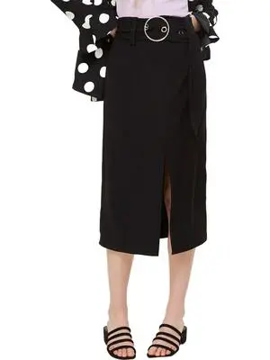 TOPSHOP Ring Buckle Midi Skirt