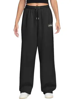 JORDAN Sportswear Wide Leg Sweatpants - Black/sail