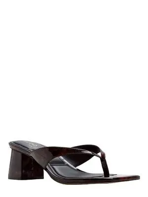 Aldo Antonina Block Heel Flip Flop Open Brown