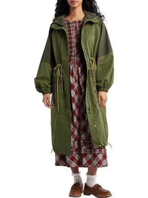 DAMSON MADDER Logan Hooded Raincoat - Forrest