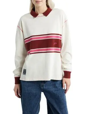 DAMSON MADDER Stripe Organic Cotton Rugby Top - Ecru