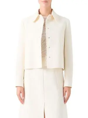 Akris Talitha Crop Cotton & Silk Shirt Jacket - Ecru