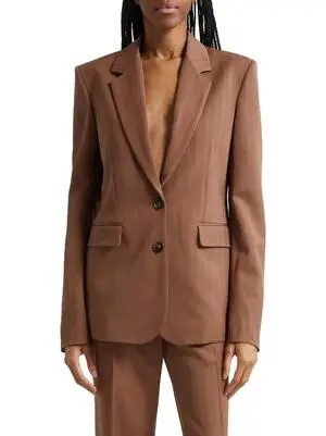 Stella McCartney Regular-fit Stripe Wool Jacket - Sienna