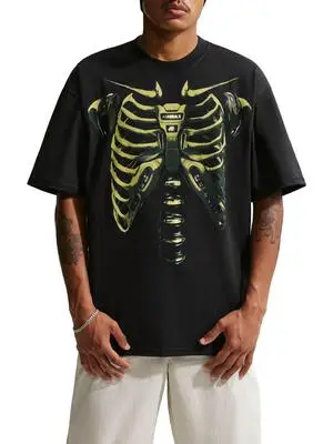 Nike Max90 Oversize Ribcage Cotton Graphic T-shirt - Black/volt