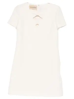 Valentino Garavani Wool And Silk Blend Short Dress - White