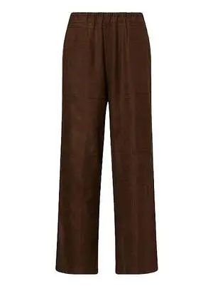 TOTEME Monogram Wide-leg Woven Pyjama Bottoms - Dark Brown