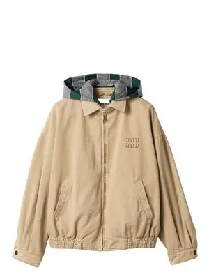 Miu Miu Old Gabardine Blouson Jacket - Beige