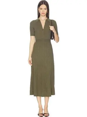 Paige Mathilda Ribbed Knit Midi Dress - Olive