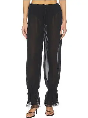 Superdown Nara Sheer Balloon Pant - Black