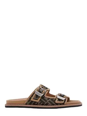 Fendi Feel Jacquard Sandals - Brown