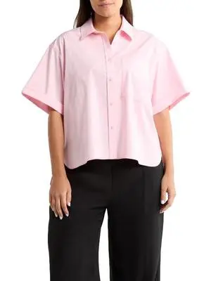 Lyssé Corinna Oversize Crop Button-up Shirt - Rose