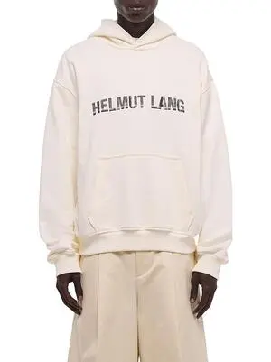 Helmut Lang Plaid Check Logo Hoodie - Vintage White