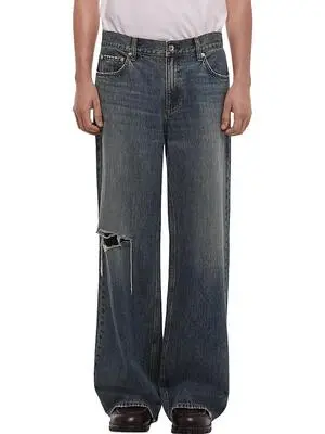 Helmut Lang Relaxed Fit Distressed Jeans - Tinted Vintage Blue