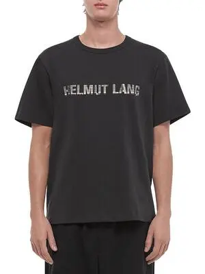 Helmut Lang Plaid Check Logo T-shirt - Vintage Black