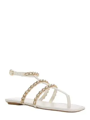 STUART WEITZMAN Soluxe Crystal-embellished Chain Sandals - Cream