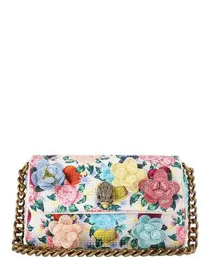 Kurt Geiger Kensington Small Floral Shoulder Bag - Open White