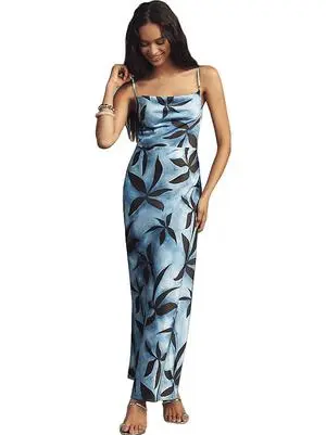 4TH & RECKLESS Monique Column Maxi Dress - Blue Floral