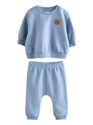 NEXT Bear Sweatshirt & Sweatpants Set - Blue