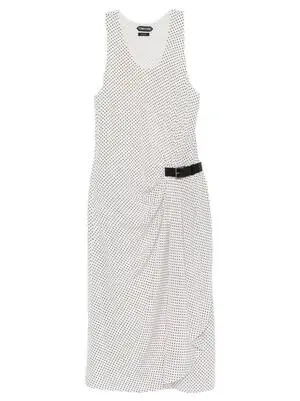 TOM FORD Polka Dot Midi Dress - White