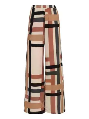 AMIR SLAMA Geometric-pattern Trousers - Neutrals