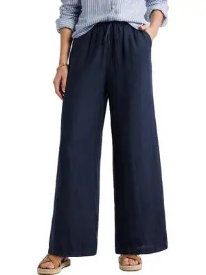 Caslon Easy Wide Leg Linen Pants - Navy Still