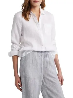 Caslon Casual Linen Button-up Shirt - White