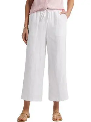 CASLON Wide-Leg Linen Crop Pants
