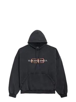 Balenciaga Bb Icon Stencil Hoodie - Black