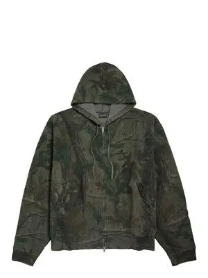 Balenciaga Diamond B Oversized Zip-up Hoodie - Green